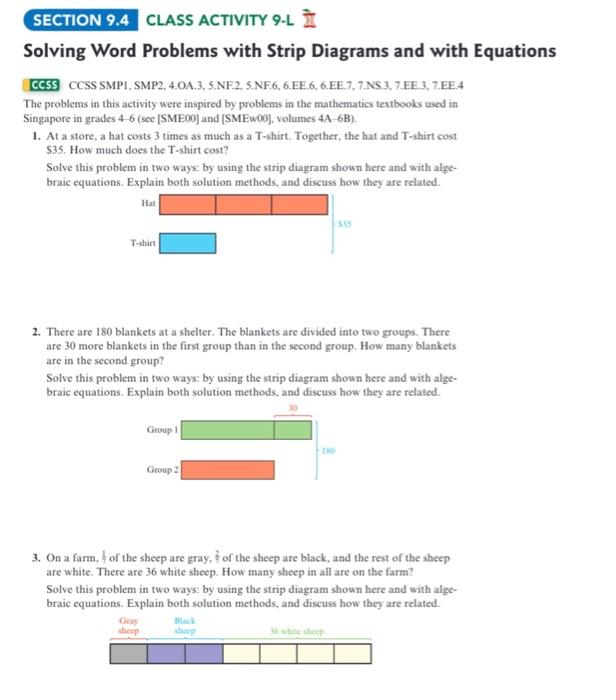 Solved CCSS CCSS SMP1, SMP2, 4.OA.3, 5.NF.2, 5.NF.6, 6.EE.6, | Chegg.com