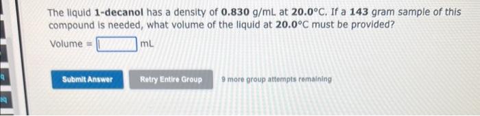 Solved Volume =mL | Chegg.com