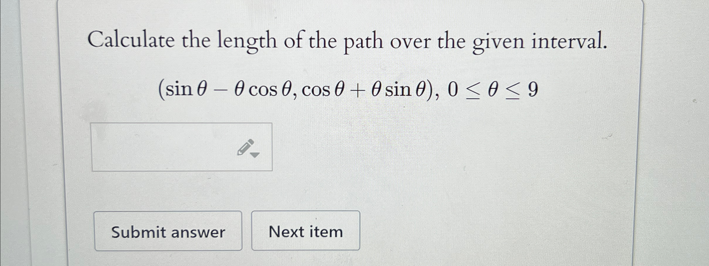 Solved Calculate the length of the path over the given | Chegg.com