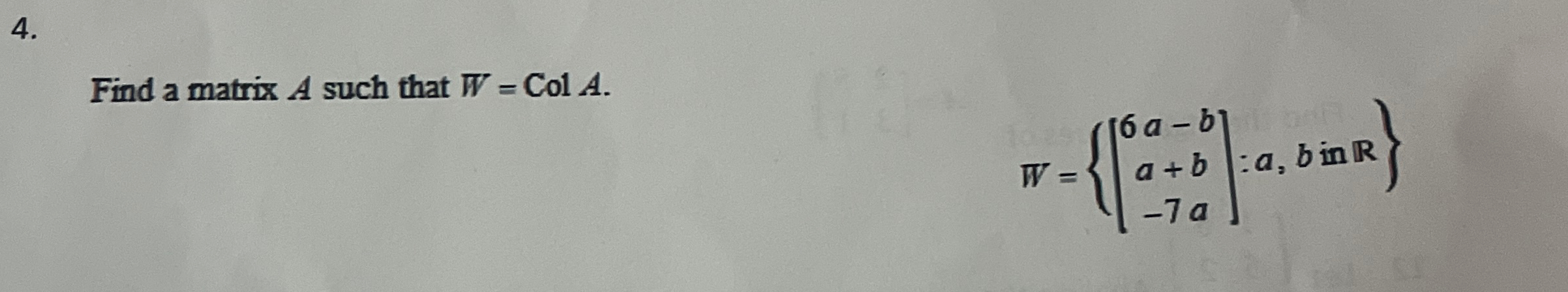 Solved Find a matrix A such that | Chegg.com