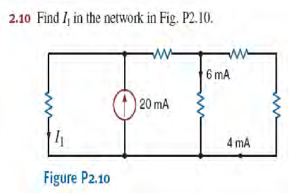 Solved Find I 1 in the network in Fig. P2.10. Figure P2.10 | Chegg.com