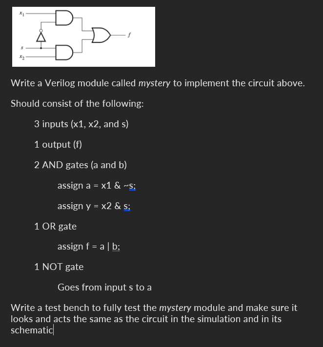 Solved Write a Verilog module called mystery to implement | Chegg.com