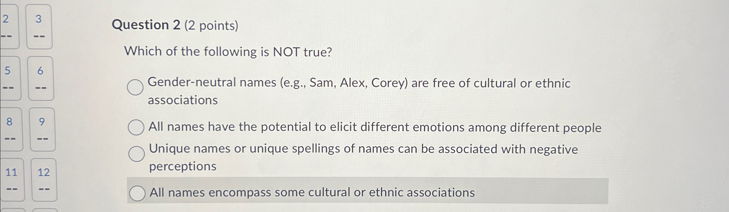 Solved 23Question 2 (2 ﻿points)Which of the following is NOT | Chegg.com