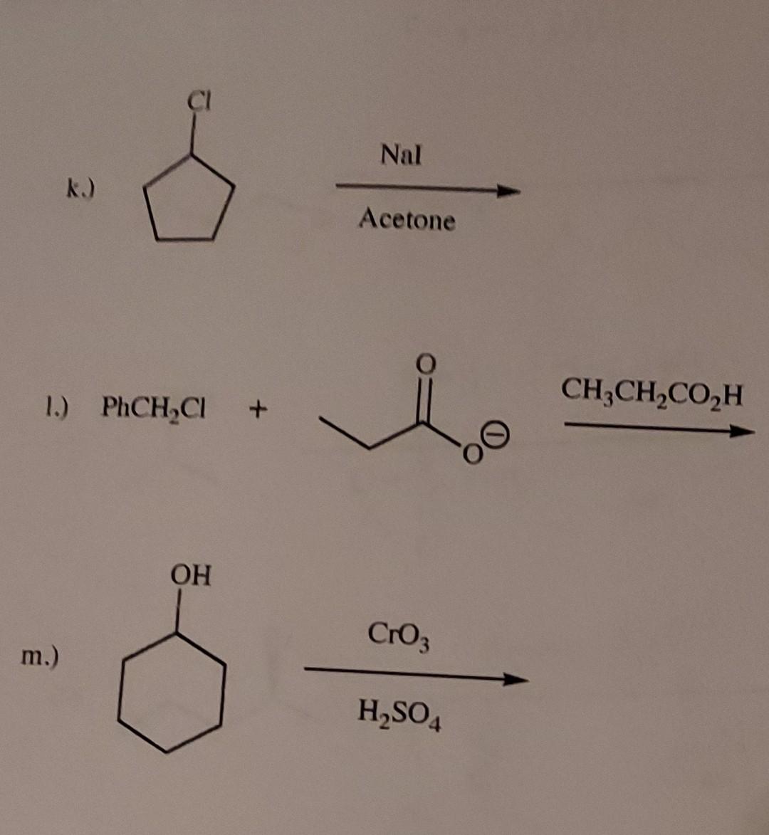 Solved k.) Acetone Nal | Chegg.com