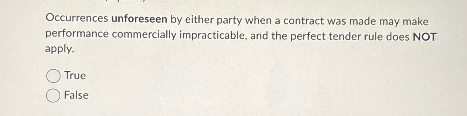 Solved Occurrences unforeseen by either party when a | Chegg.com