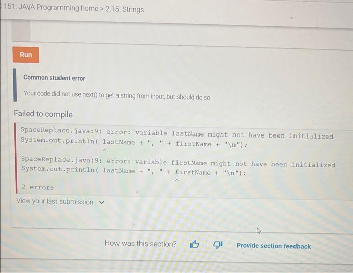 Solved Write a program that reads a person's first and last | Chegg.com