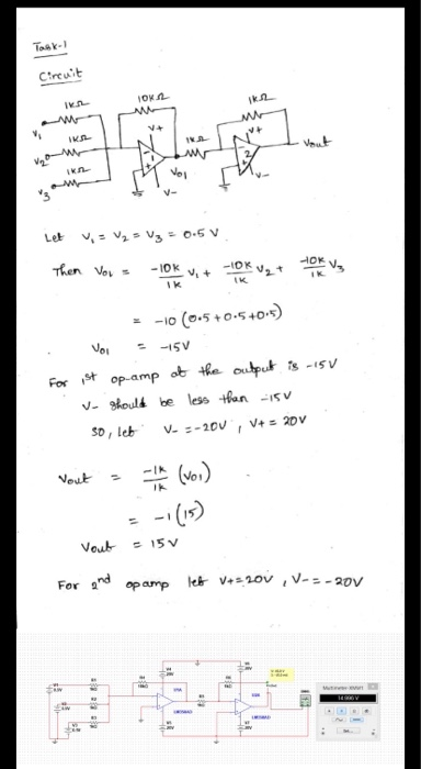 Solved Project:- Design and simulate an summing amplifier | Chegg.com
