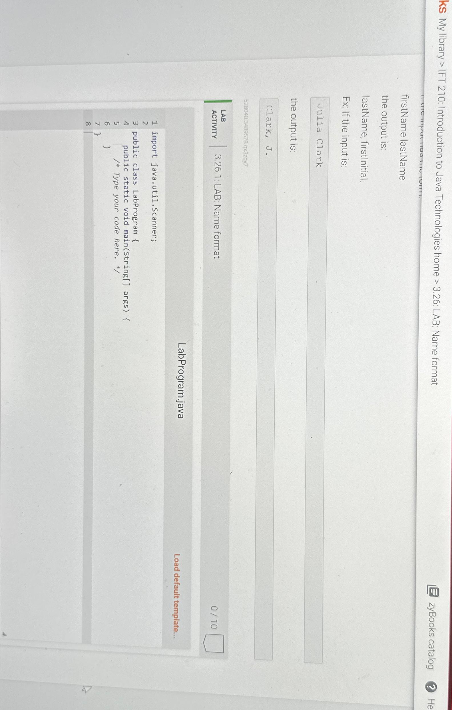 Solved ks My library > ﻿IFT 210: Introduction to Java | Chegg.com