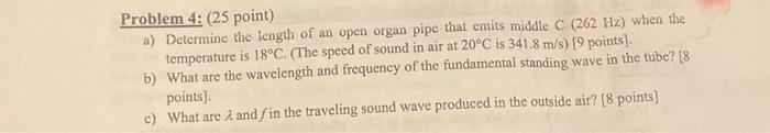 Solved Problem 4: (25 point) a) Determine the length of an | Chegg.com