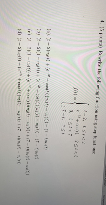 Solved 4. (5 points) Rewrite the following function using | Chegg.com
