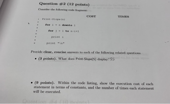 Solved Question #2 (12 points) Consider the following code | Chegg.com