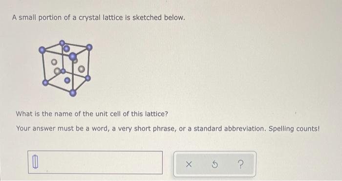 Solved A small portion of a crystal lattice is sketched | Chegg.com