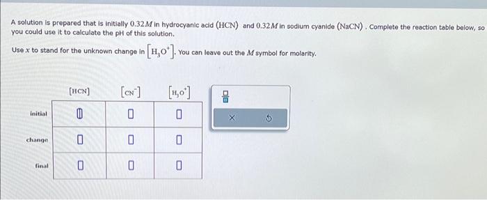 Solved A solution is prepared that is initially 0.32M in | Chegg.com