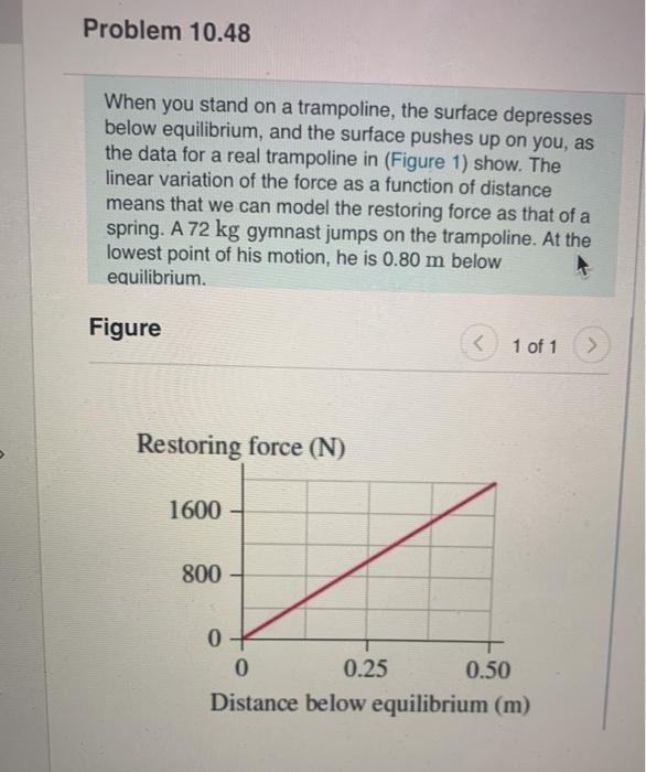 Solved Problem 10.48 When you stand on a trampoline, the | Chegg.com