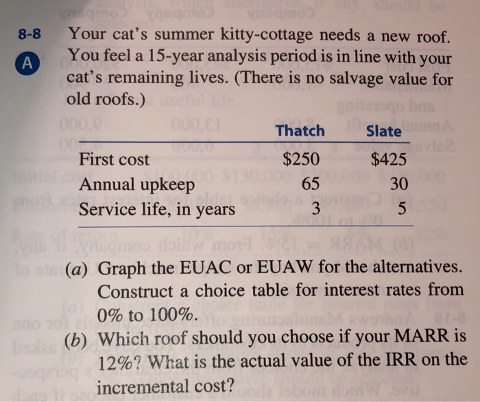 Solved a) Graph the EUAC for the alternatives. Show a choice | Chegg.com