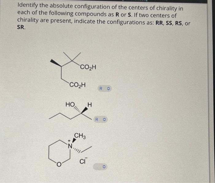 Solved Identify the absolute configuration of the centers of | Chegg.com