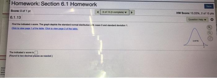 Solved Homework Section 6 1 Homework Save Score 0 Of 1 Pt