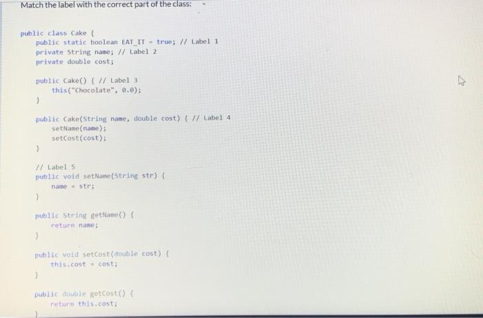 Solved the following code, match the answer with the correct | Chegg.com