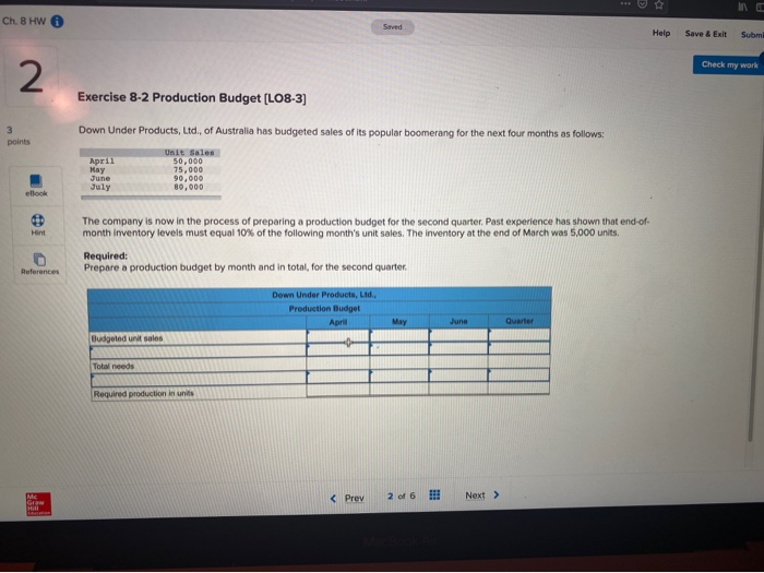 Solved Ch. 8 HW Help Save & Exit Subm Check my work Exercise | Chegg.com