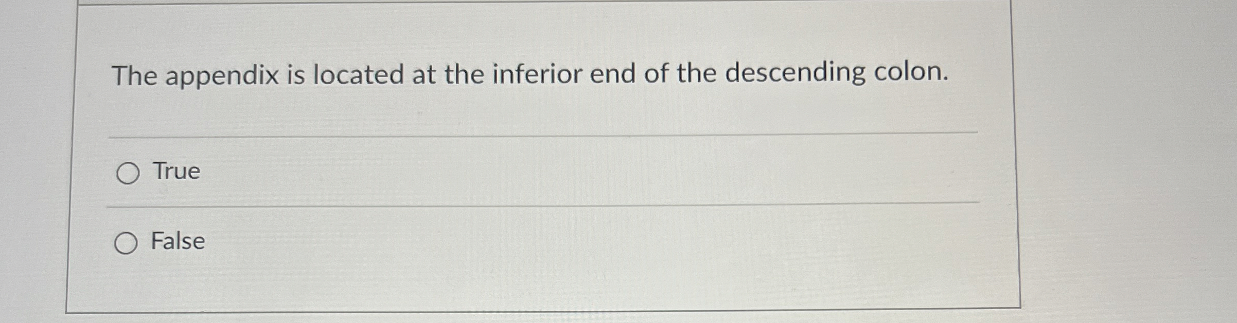 Solved The appendix is located at the inferior end of the | Chegg.com