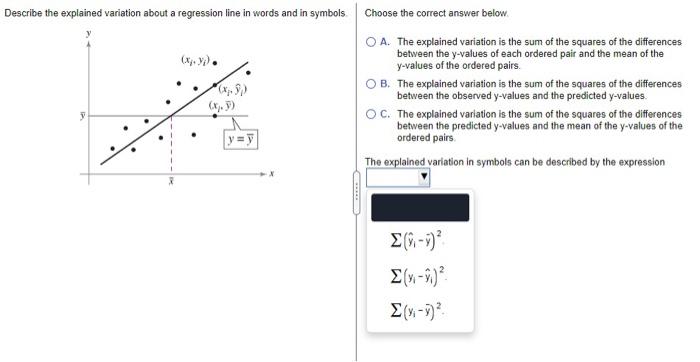 Solved Describe the explained variation about a regression | Chegg.com