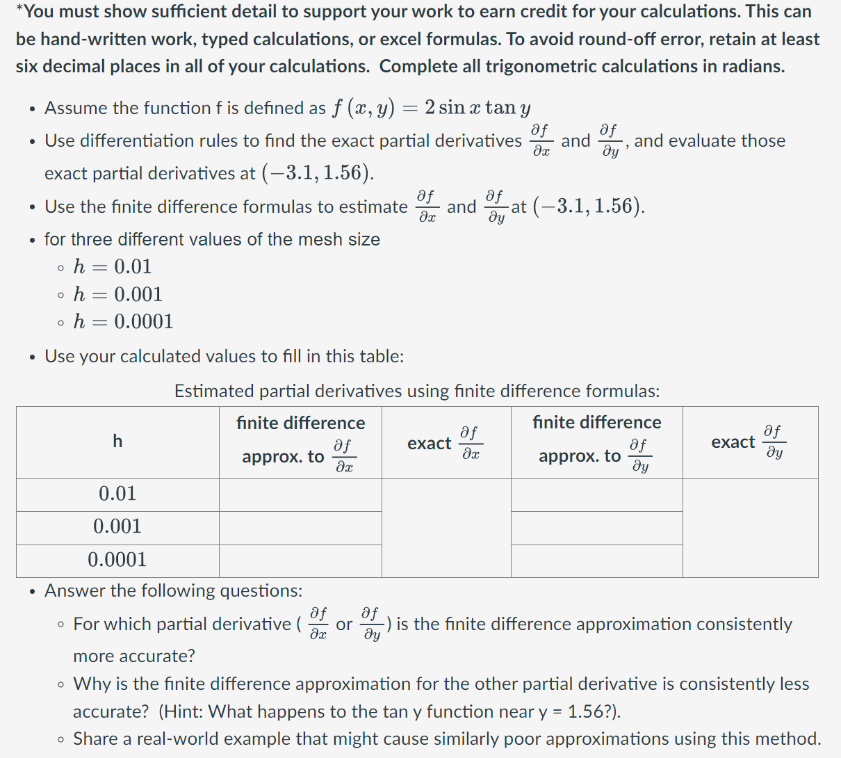 Solved Answer the following questions:For which partial | Chegg.com