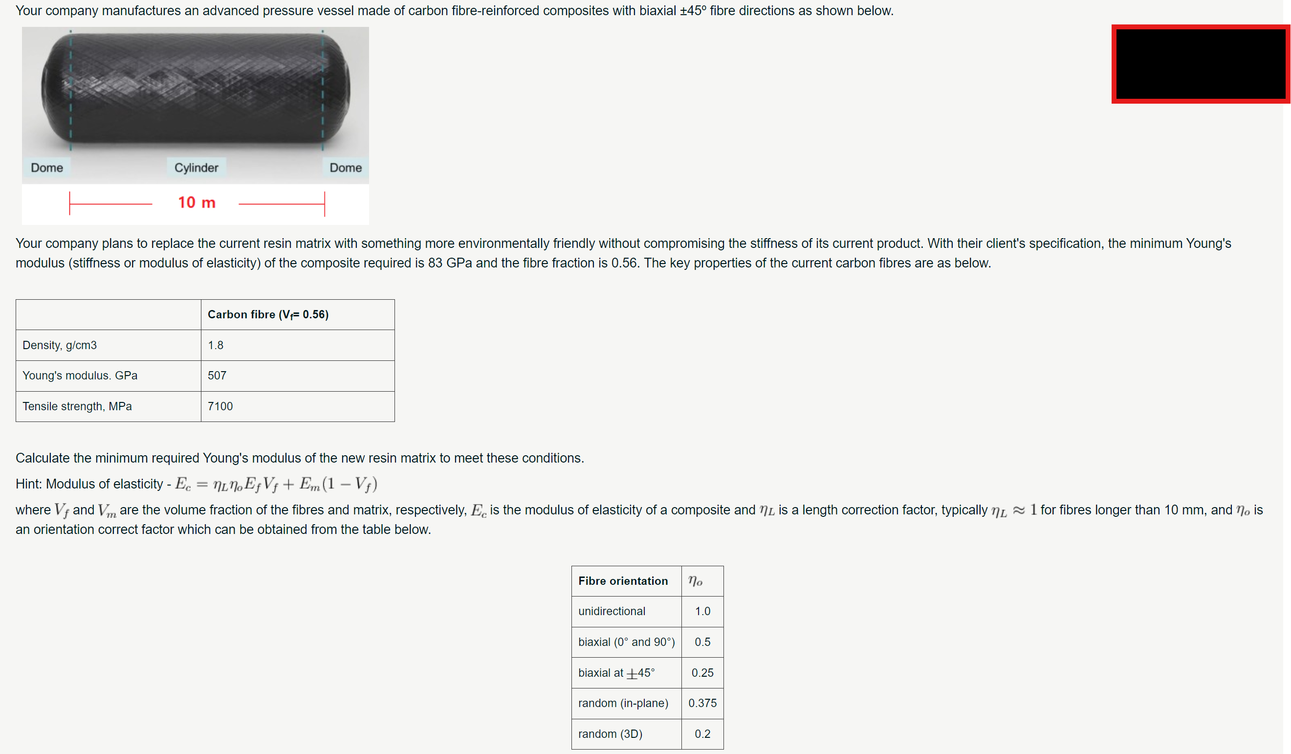 Solved Your company manufactures an advanced pressure vessel | Chegg.com