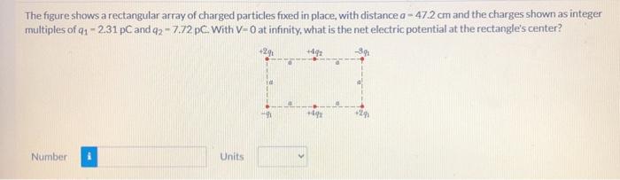 Solved The figure shows a rectangular array of charged | Chegg.com