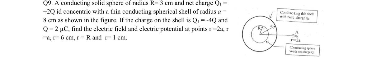 A conducting solid sphere of radius R=3cm ﻿and net | Chegg.com