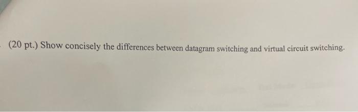 Solved (20 pt.) Show concisely the differences between | Chegg.com