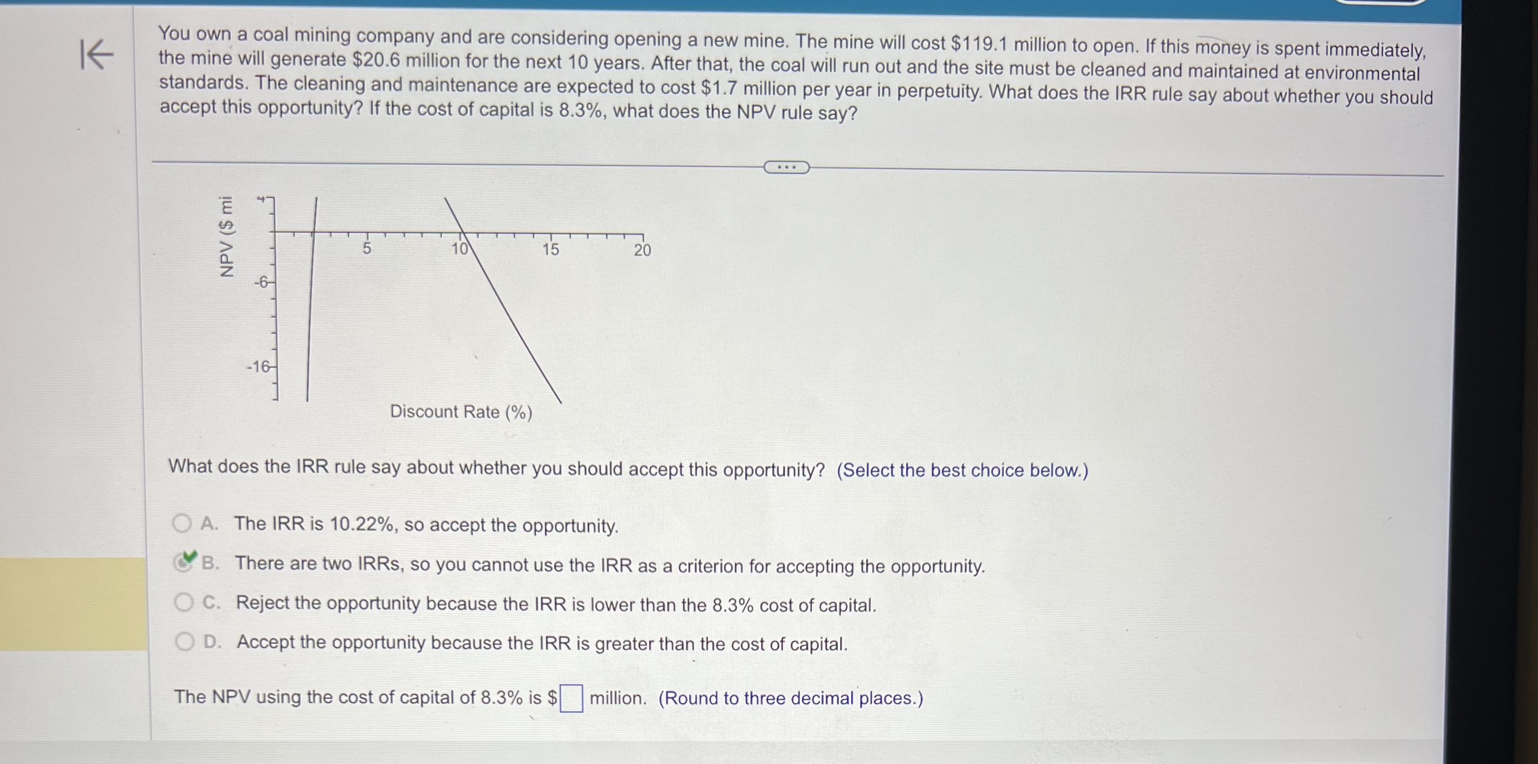 Solved You own a coal mining company and are considering | Chegg.com