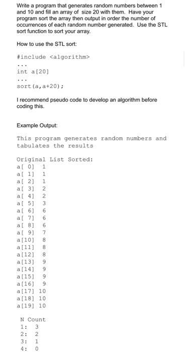 Solved Write a program that generates random numbers between | Chegg.com