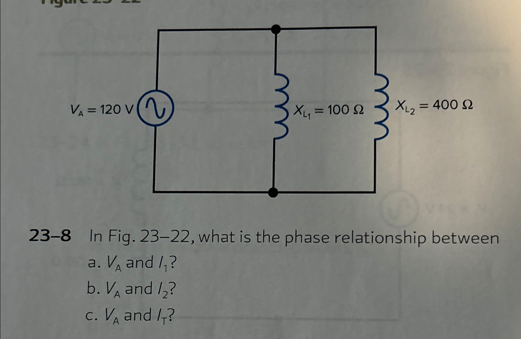 Solved 23-8 ﻿In Fig. 23-22, ﻿what is the phase relationship | Chegg.com