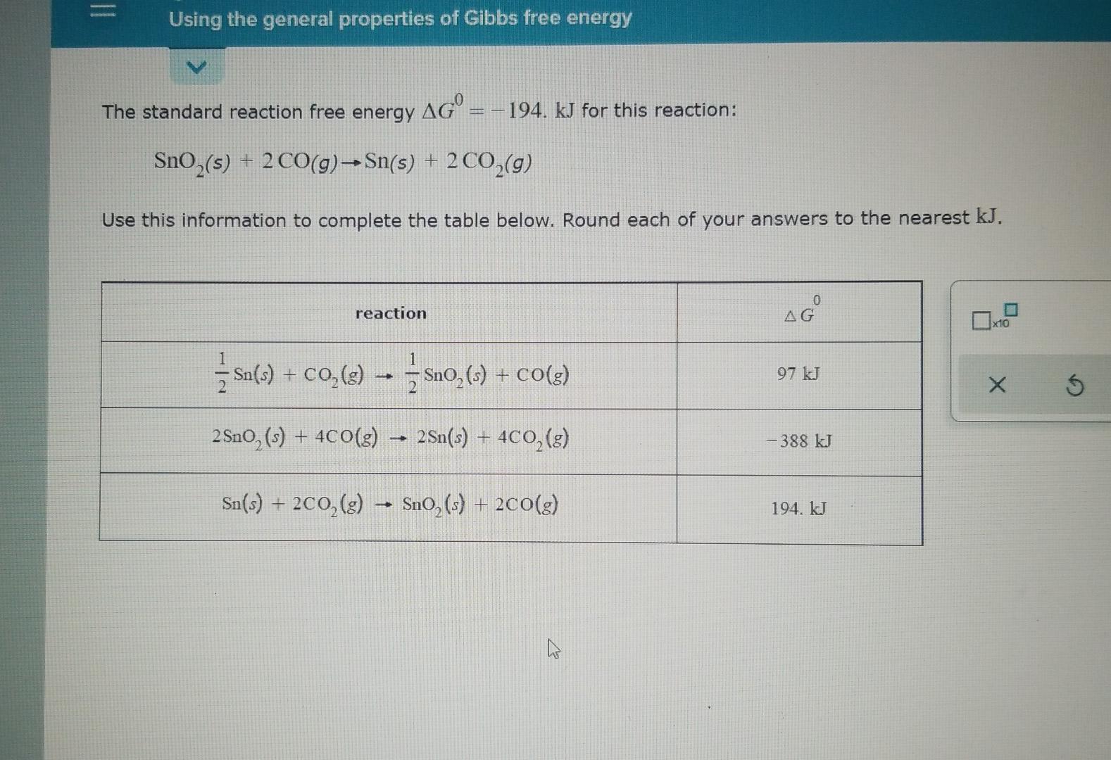 Solved Using the general properties of Gibbs free energy The | Chegg.com