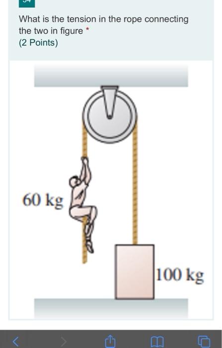 Solved What is the tension in the rope connecting the two in | Chegg.com
