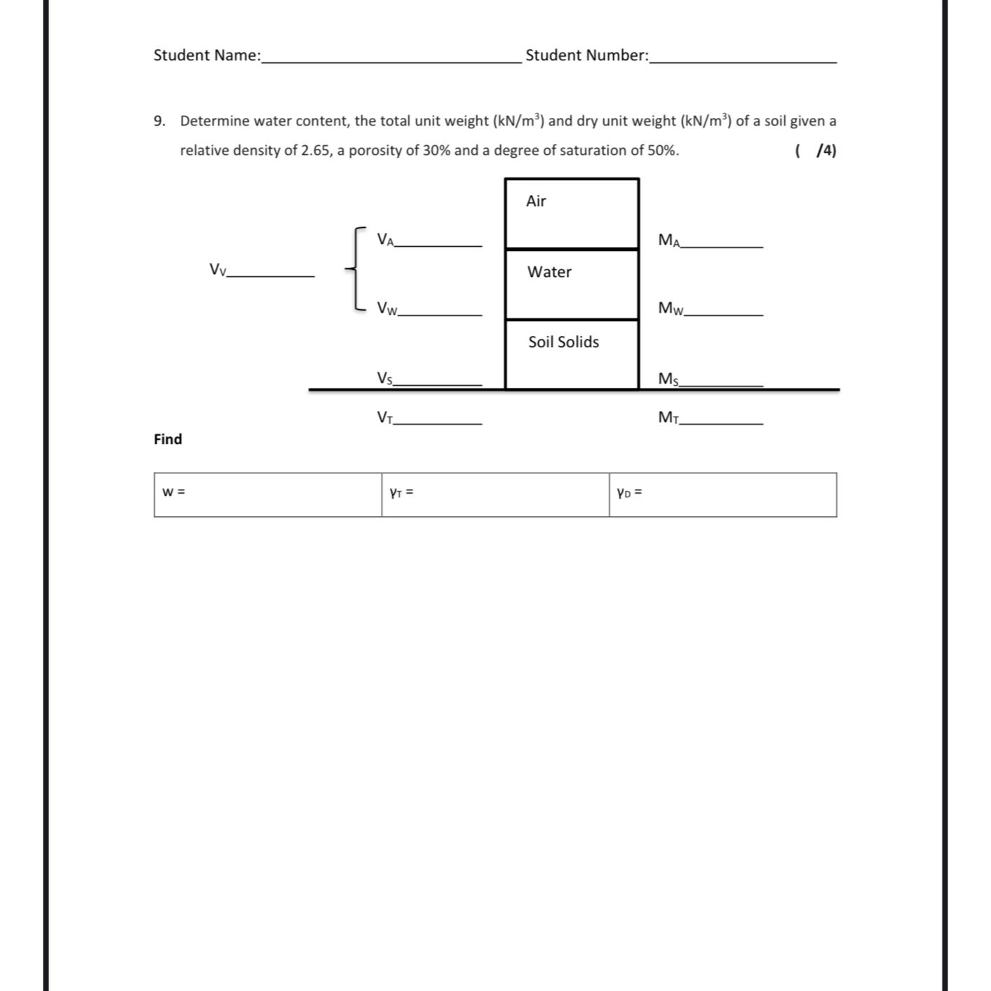 Solved Student Name:Student Number:9. Determine water | Chegg.com Solved Student Name:Student Number:9. Determine water | Chegg.com