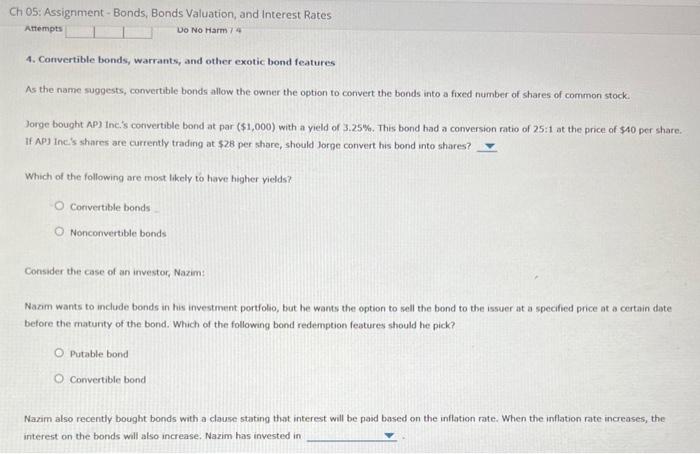 Solved Ch 05: Assignment - Bonds, Bonds Valuation, and | Chegg.com
