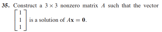 Solved Construct a 3×3 ﻿nonzero matrix A such that the | Chegg.com