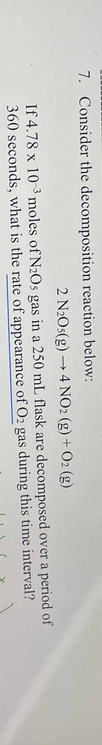 Solved Consider the decomposition reaction | Chegg.com