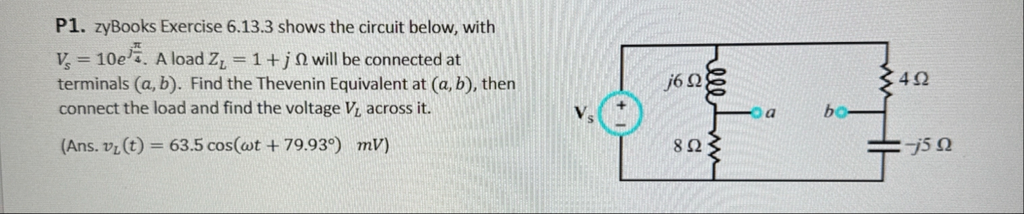 Solved P1. ﻿zyBooks Exercise 6.13.3 ﻿shows the circuit | Chegg.com