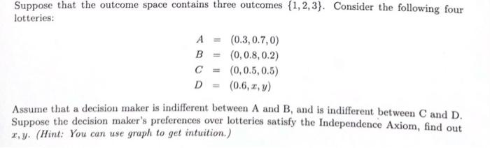 Solved Suppose that the outcome space contains three | Chegg.com