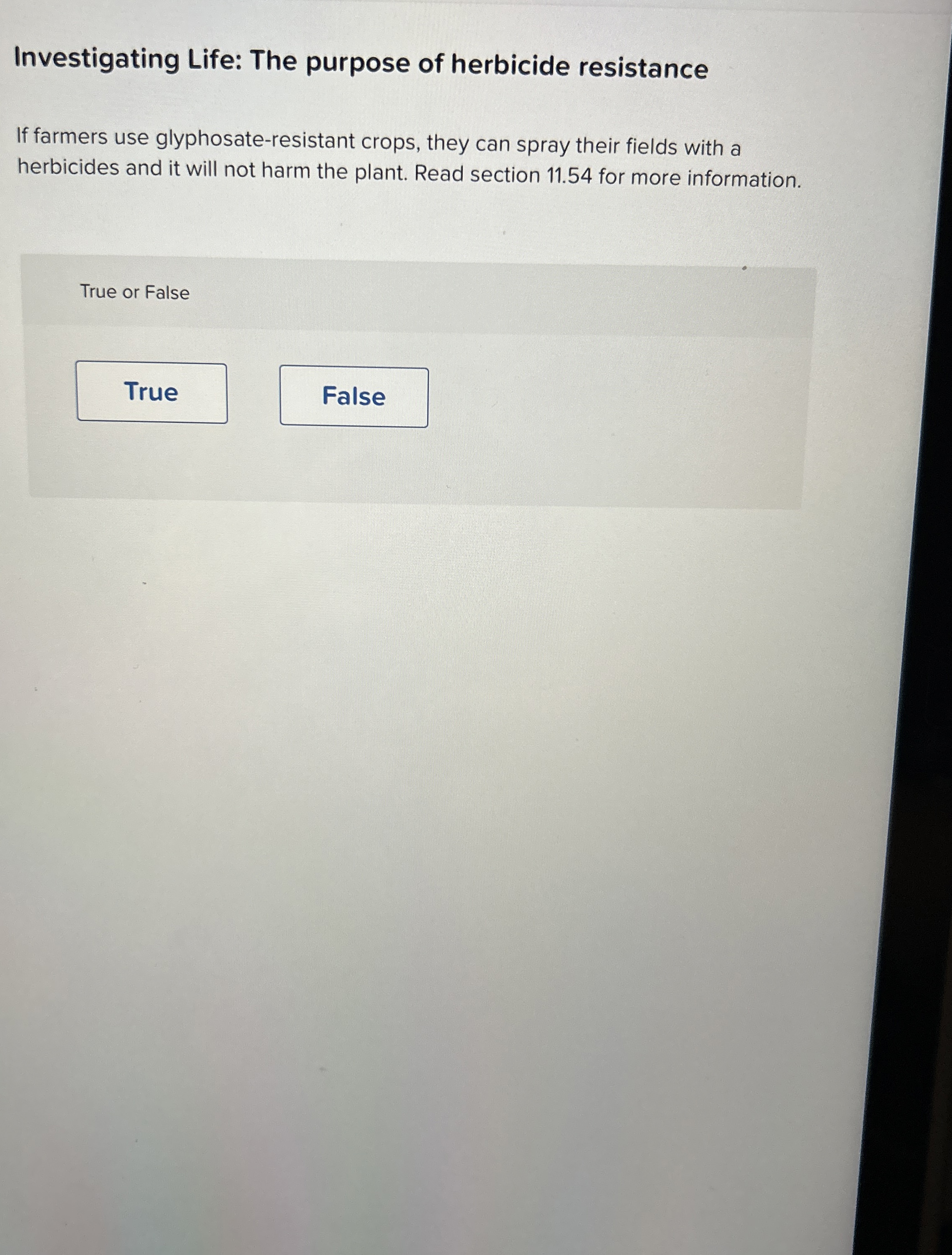 Solved Investigating Life: The purpose of herbicide | Chegg.com