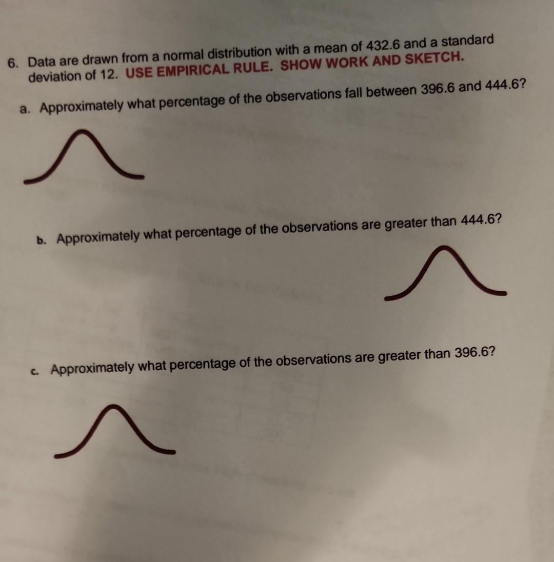 Solved 6. Data are drawn from a normal distribution with a | Chegg.com