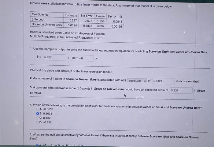 Solved Stick the landing - Elite female gymnasts compete on | Chegg.com