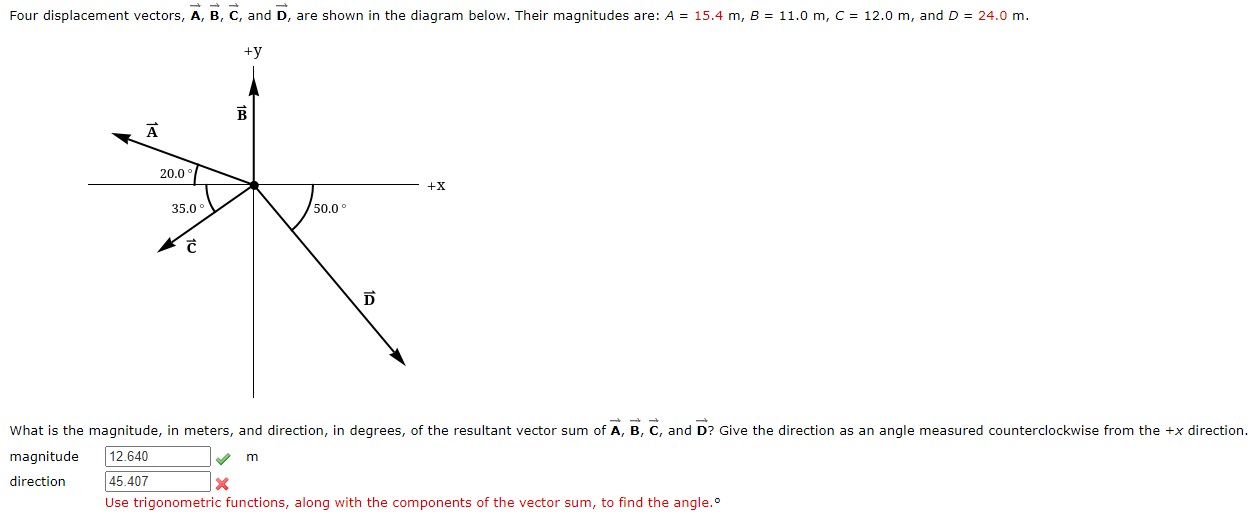Solved Four displacement vectors, vec(A),vec(B),vec(C), ﻿and | Chegg.com