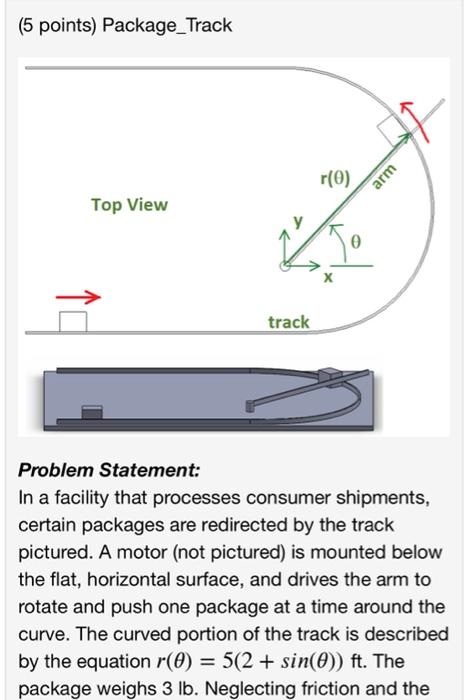 Solved (5 points) Package_Track r(0) arm Top View track | Chegg.com