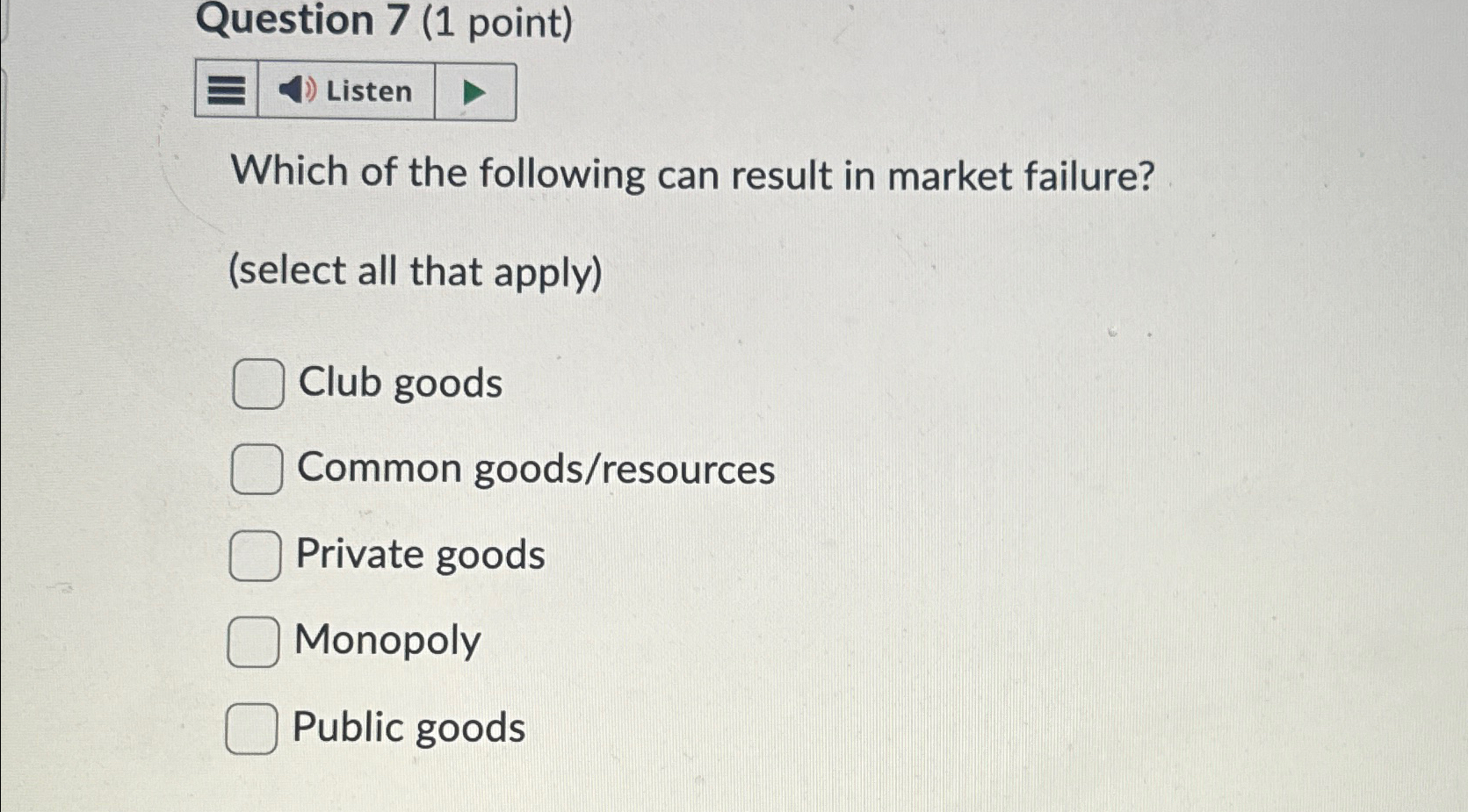Solved Question 7 (1 ﻿point)Which of the following can | Chegg.com