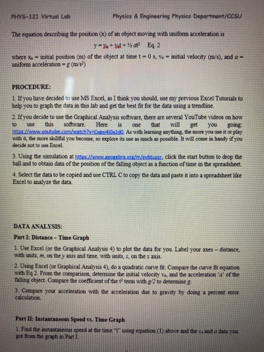 PHYS-121 Virtual Lab Physics & Engineering Physics | Chegg.com