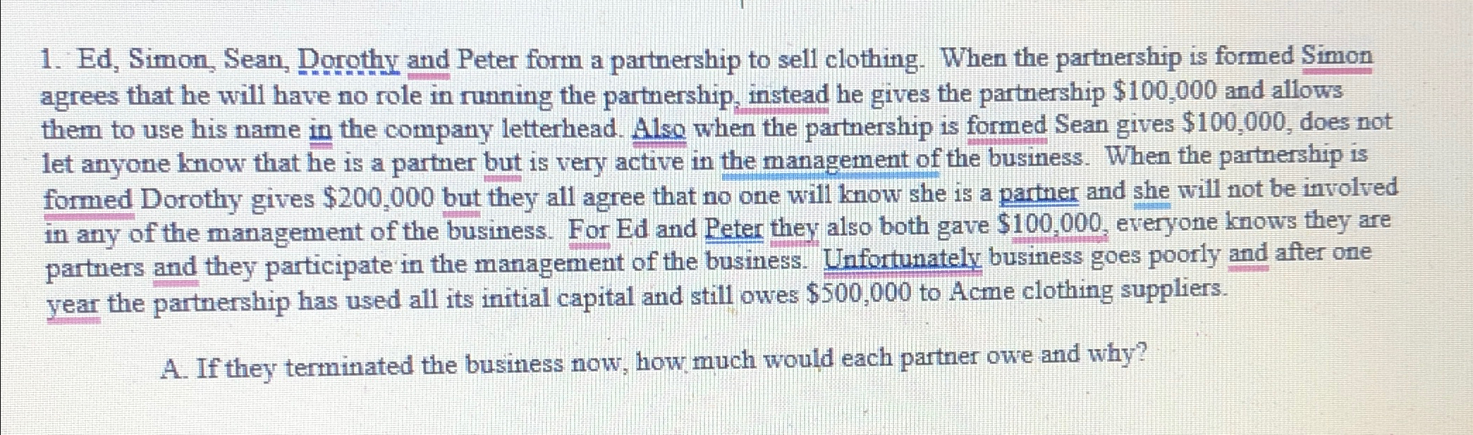 Solved Ed, ﻿Simon, Sean, Dorothy and Peter form a | Chegg.com