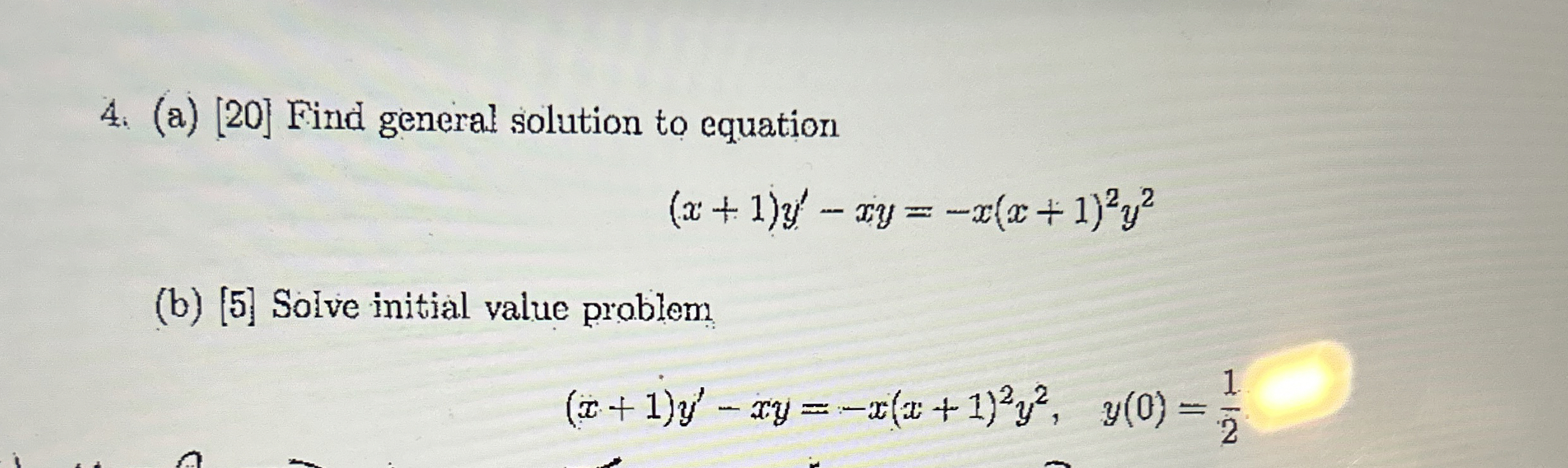 Solved (a) [20] ﻿Find general solution to | Chegg.com